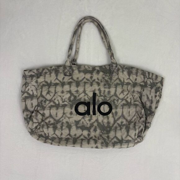 Alo Yoga Bags Alo Yoga Grey Tie Dye Large Canvas Tote Bag Poshmark